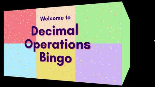 Decimal Operations Bingo- Math Games for Whole Class Fun | TPT