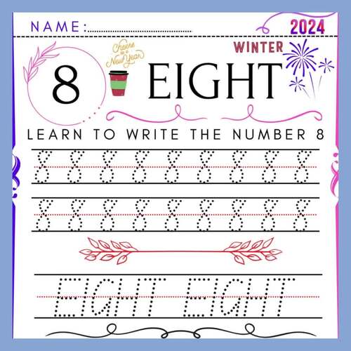 New Year's Winter 2024: Alphabet & Number Tracing Worksheet by YOUS18 ...