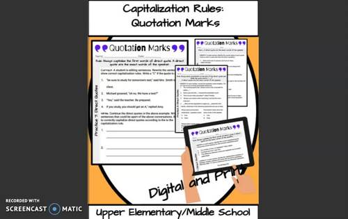 Capitalization Direct Quotes by CLS2021 | TPT