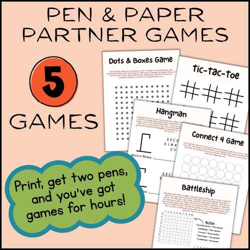 Printable Pen and Paper Games | 5 Fun Classics for Kids | Hangman ...