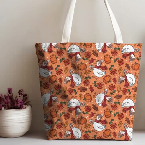 Silly Autumn Goose Seamless Digital Paper Pattern Fall Cozy ...