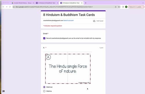 Ancient Religions: Hinduism & Buddhism Online Task Cards by Coach S ...