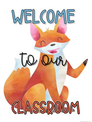 Watercolor Fox Classroom Decor Pack by Arrowleaf Academics | TPT