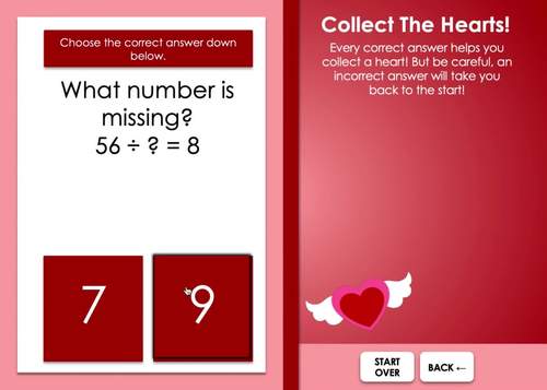 Valentines Day Division Digital Math Boom Cards Game by 3rd Grade Engaged