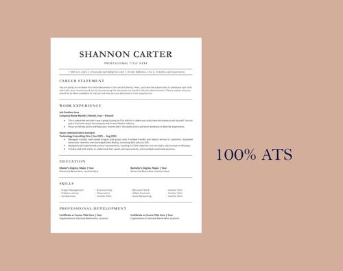 Professional ATS Resume Template, CV template, ATS Friendly Curriculum ...
