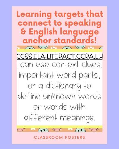 Student Friendly "I Can" Posters-- Language Anchor Standards | TPT