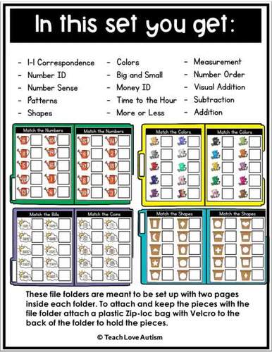 Spring Math File Folders and Activities | MAY by Teach Love Autism