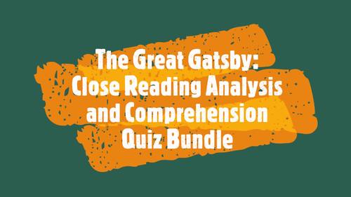 The Great Gatsby Bundle of Quizzes and Close Reading Worksheets for ...
