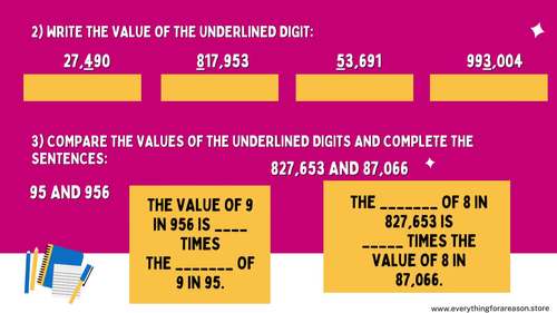 Place Value Lesson Review - PDF+DIGITAL+EASEL | TPT