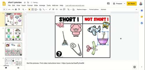 Short I (CVC) Digital Word Work by Sparkling in Second Grade | TpT