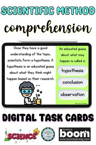 The Scientific Method: Reading Comprehension Boom™ Cards by Primary Paisley