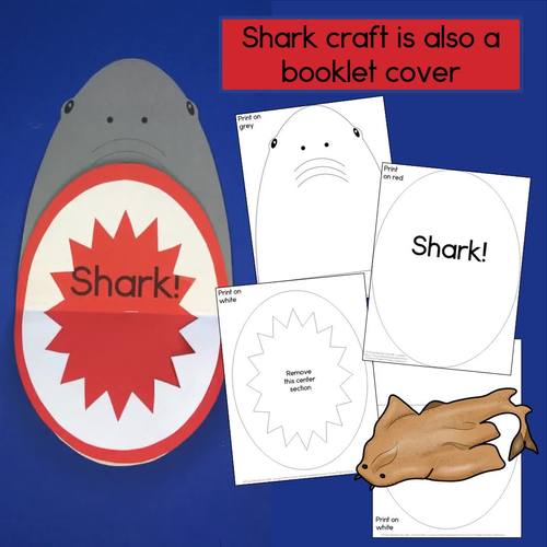 Shark Craft & Mini Book Reading Science Measurement Math Posters Shark Week