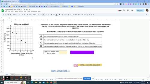 Algebra End of Course Practice Test by Math and Glitter | TPT