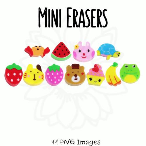 Assorted Mini Erasers | Mockup Movable Supplies for TPT Sellers | TPT