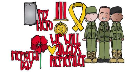 Memorial Day clip art 2025, Military, Veterans Day COLORED Version