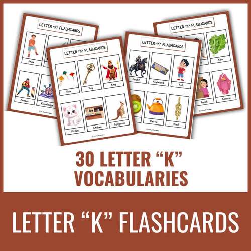 Letter "K" Vocabulary Flashcards | Interactive Alphabet Cards For Early ...