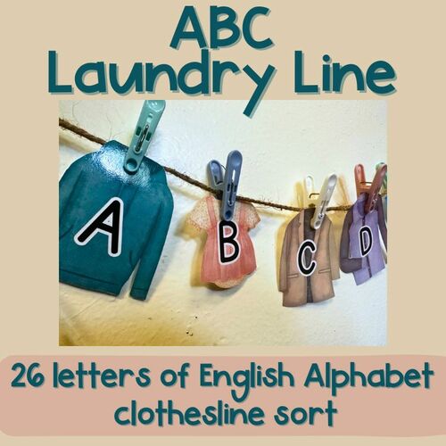 ABC clothes line sort by Lindsey Hale | TPT