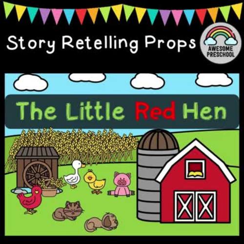 The Little Red Hen Story Retelling Props & Sequencing Cards | TPT