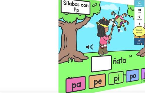 Boom Cards in Spanish- La sílaba inicial con Pp by La Maestra Pati