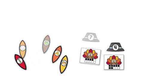November Math and Literacy Thanksgiving Center Activities for Kindergarten