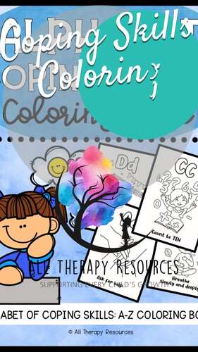 COPING SKILLS Coloring Book - Alphabet A-Z SEL School Counselor Resource