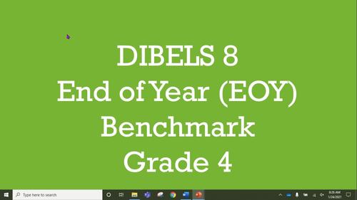 DIBELS 8 MOY & EOY Benchmark Assessments Grade 4 BUNDLE by Peaceful ...