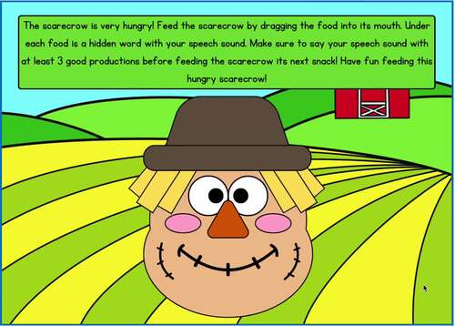 Feed the Scarecrow Articulation Boom Cards by Gab with Gab | TPT