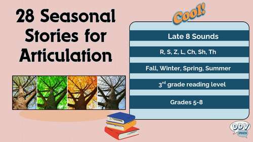 Articulation Carryover Stories Bundle R S L Th Sh Ch Z Seasonal Middle ...