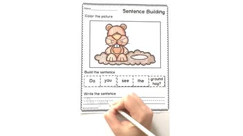 February Sentence Building Worksheets by Terrific Teaching Tactics