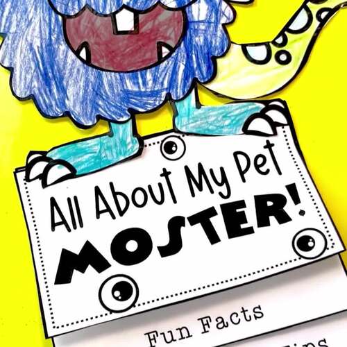 My Pet Monster Glyph Craft and Writing Activity | Halloween Craft