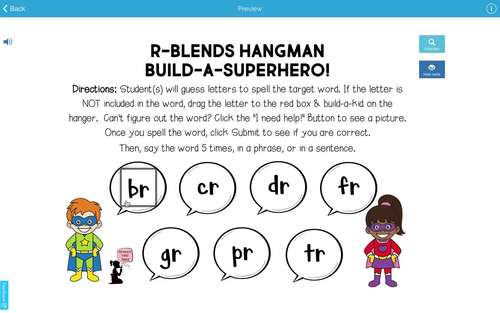 Articulation BOOM Cards™ - R Blends - Build-A-Superhero Game | TpT