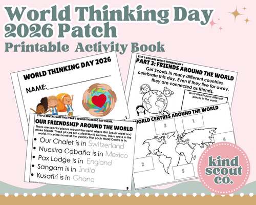 World Thinking Day Daisy Badge Patch Activities | Girl Scout Patch Booklet