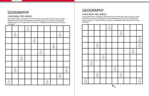 Geography Christmas Tree Bingo: Fun Trivia Game For Christmas | TPT