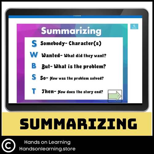 Summarizing Fiction Boom Cards by Hands on Learning LLC | TpT