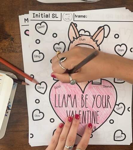 Articulation Coloring Sheets | Consonant Blends | Valentine's Day