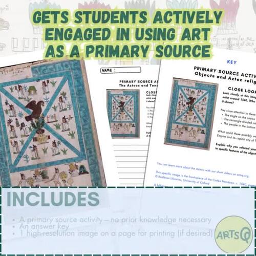 The Aztecs and Tenochtitlan Activity Mesoamerica Primary Source Worksheet