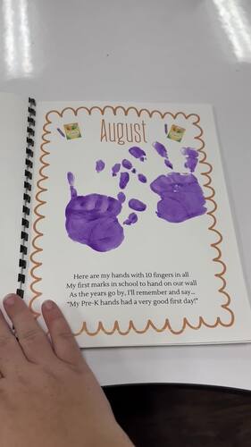 handprint memory book, preschool memory book, memory book kindergarten ...