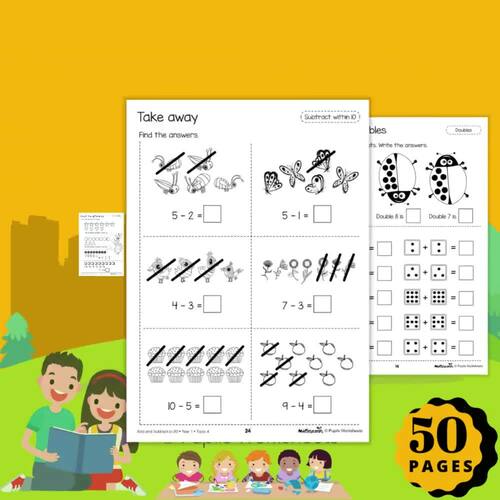 Addition & Subtraction to 20 Math Fact Fluency - First Grade Worksheets