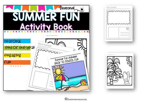 Summer Activity Fun Book by Oceanview Resources | TPT