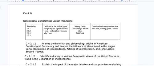 Constitutional Compromises & Federalists vs Anti-Federalists Sorting ...