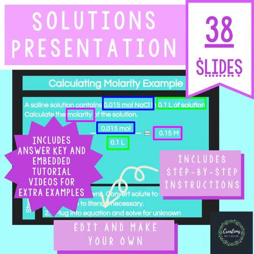 Solutions - Editable PowerPoint - Step-by-Step Examples - Distance Learning