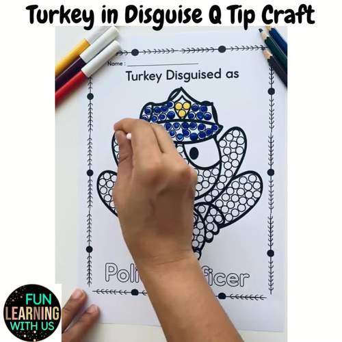 Turkey in Disguise Q Tip Painting | Turkey Disguise Kindergarten Q Tip ...