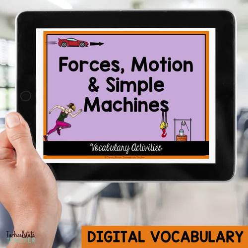 Force and Motion - Simple Machines Vocabulary Activities Print and ...