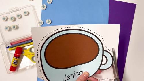 Hot Cocoa Name Craft Editable Winter Craft by Preschool Packets | TPT