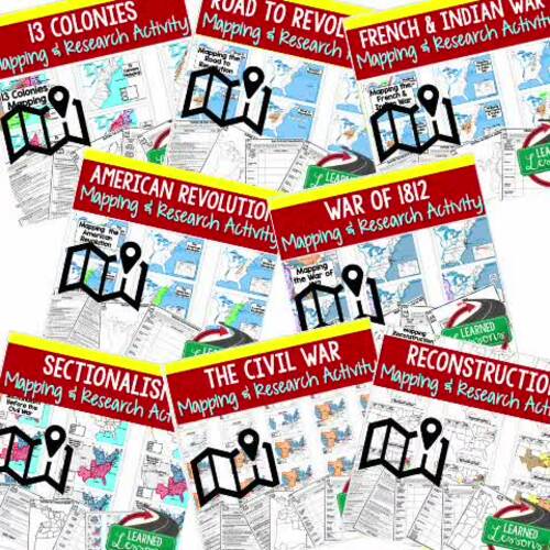 13 Colonies Map Activity and Research Graphic Organizer, Mapping the 13 ...