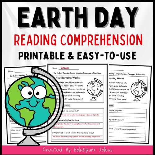 Earth Day Reading Comprehension Passages & Questions | Nonfiction ...
