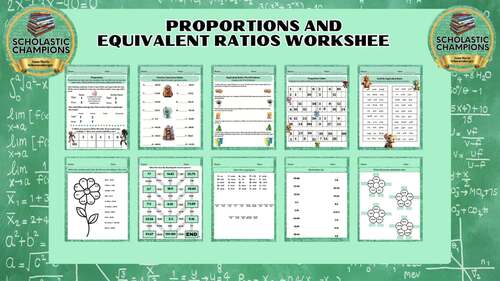 PROPORTIONS & EQUIVALENT RATIOS - 6th Grade Math Worksheets for Middle ...