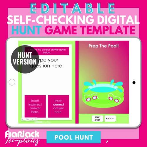 Pool Hunt Google Slides PowerPoint Editable Game Template | TPT