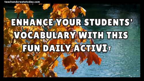 3rd Grade ELA Vocabulary Activity Word Of The Day Bell Ringer November Fall