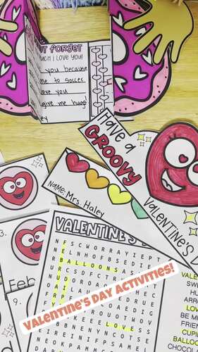 Valentine's Day Foldable Craft + Activities | K-2 | Editable | TPT